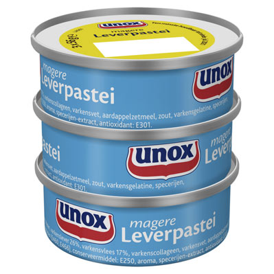 Unox can leverpastei light 3x56g